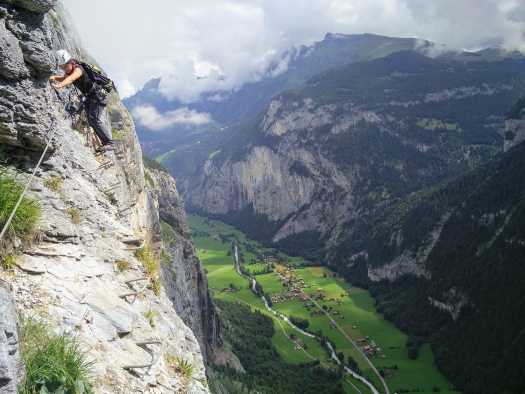 Via Ferrata in Murren (also cheese, Eiger, cows, and time travel)